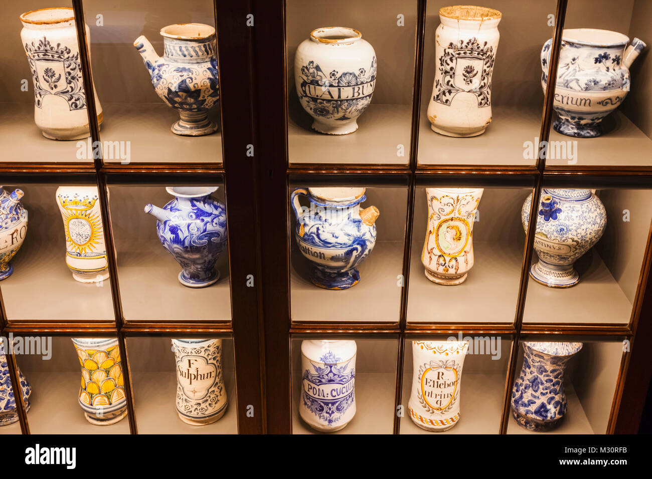 Display of historic apothecaries medical jars hi-res stock photography ...