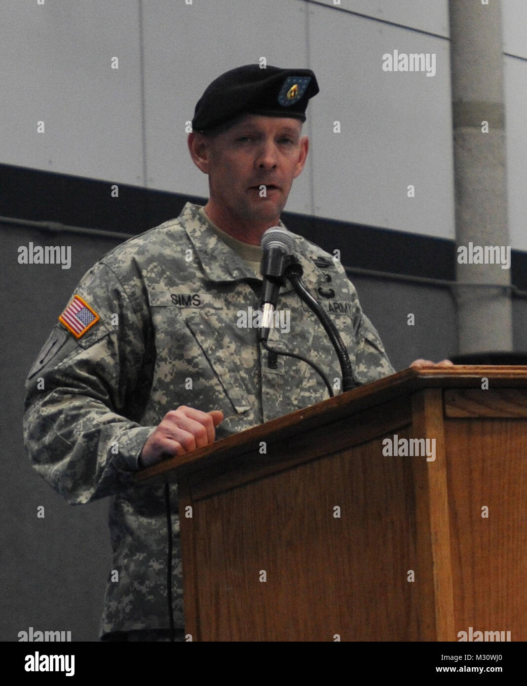 CSM Sims' Remarks by 1 Stryker Brigade Combat Team Arctic Wolves Stock ...