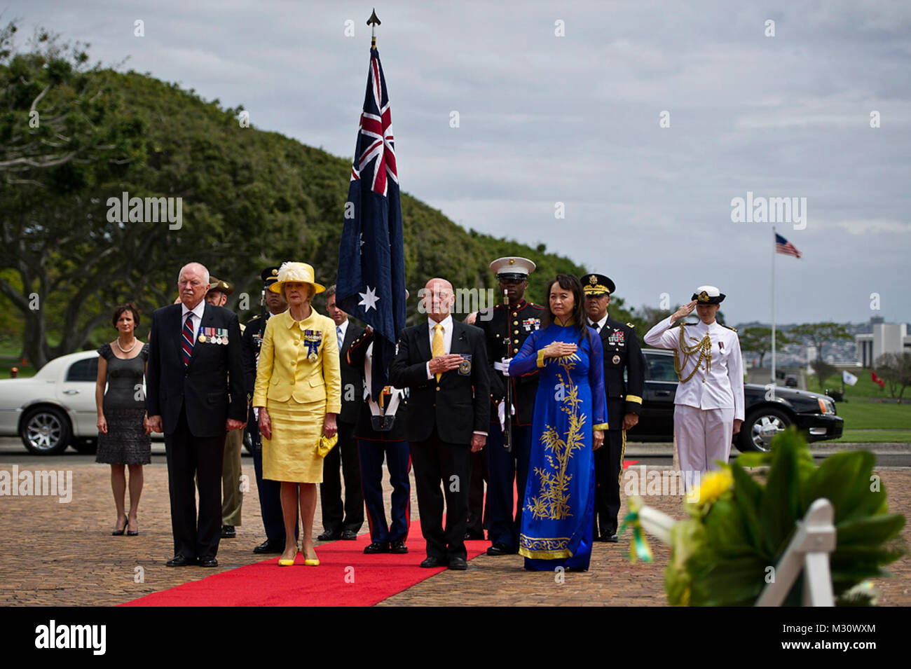 Governor-General of Australia Quentin Bryce listens to the Australian ...