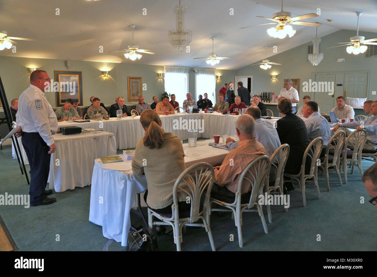 County Emergency Management Director briefs members of the Georgia ...