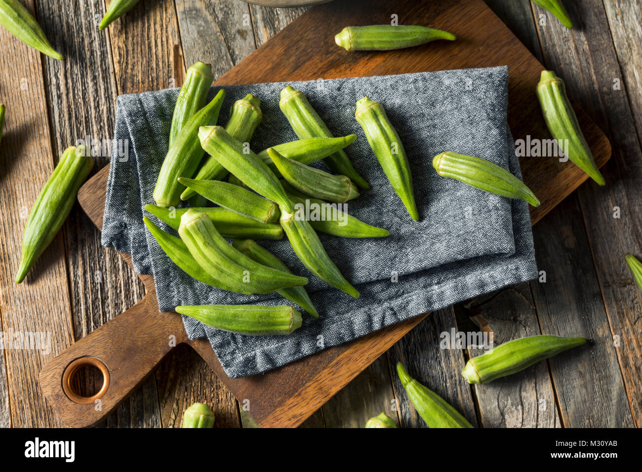 Raw Green Organic Okra Vegetables Ready to Cook Stock Photo - Alamy