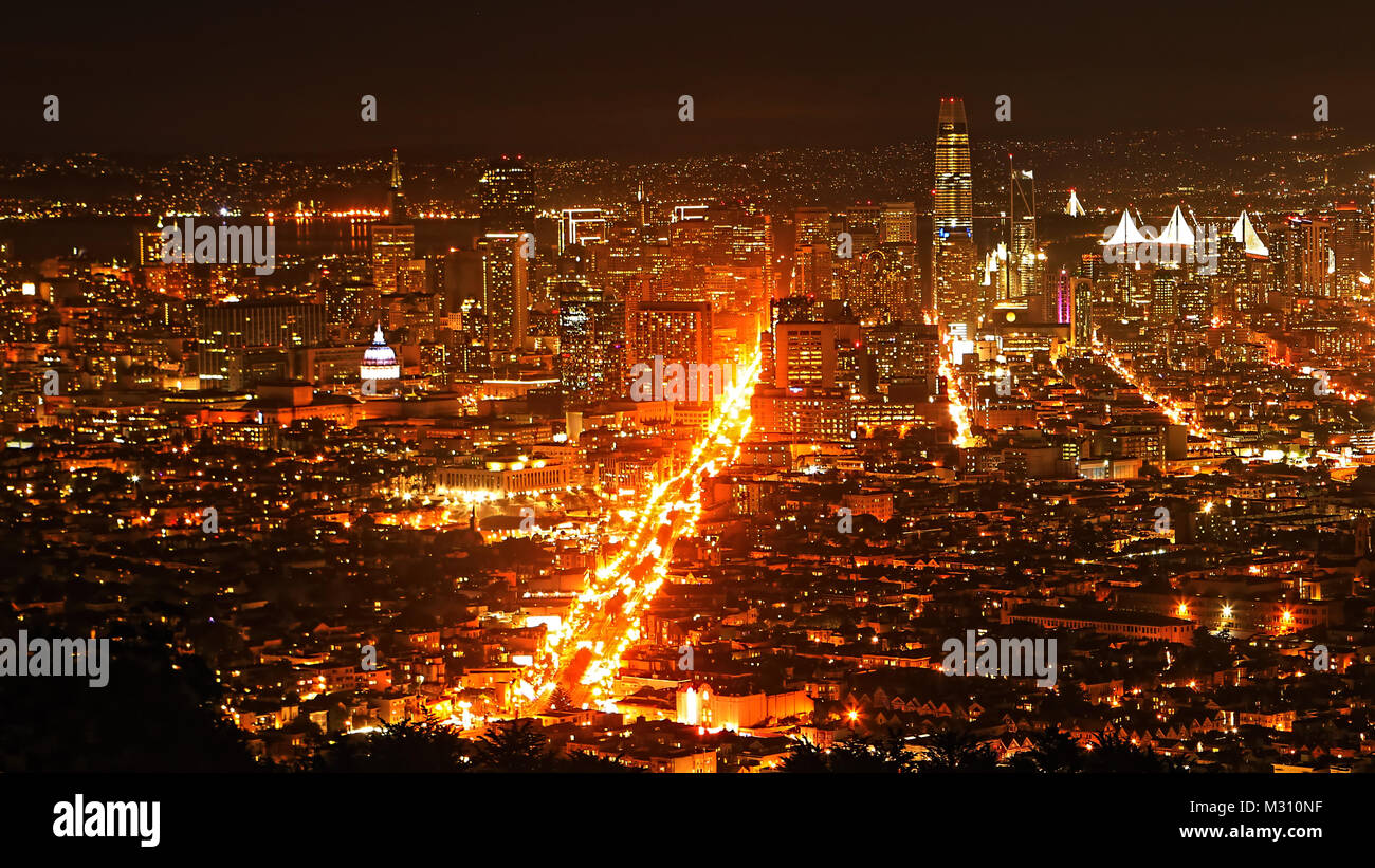 Aerial night view san francisco hi-res stock photography and images - Alamy