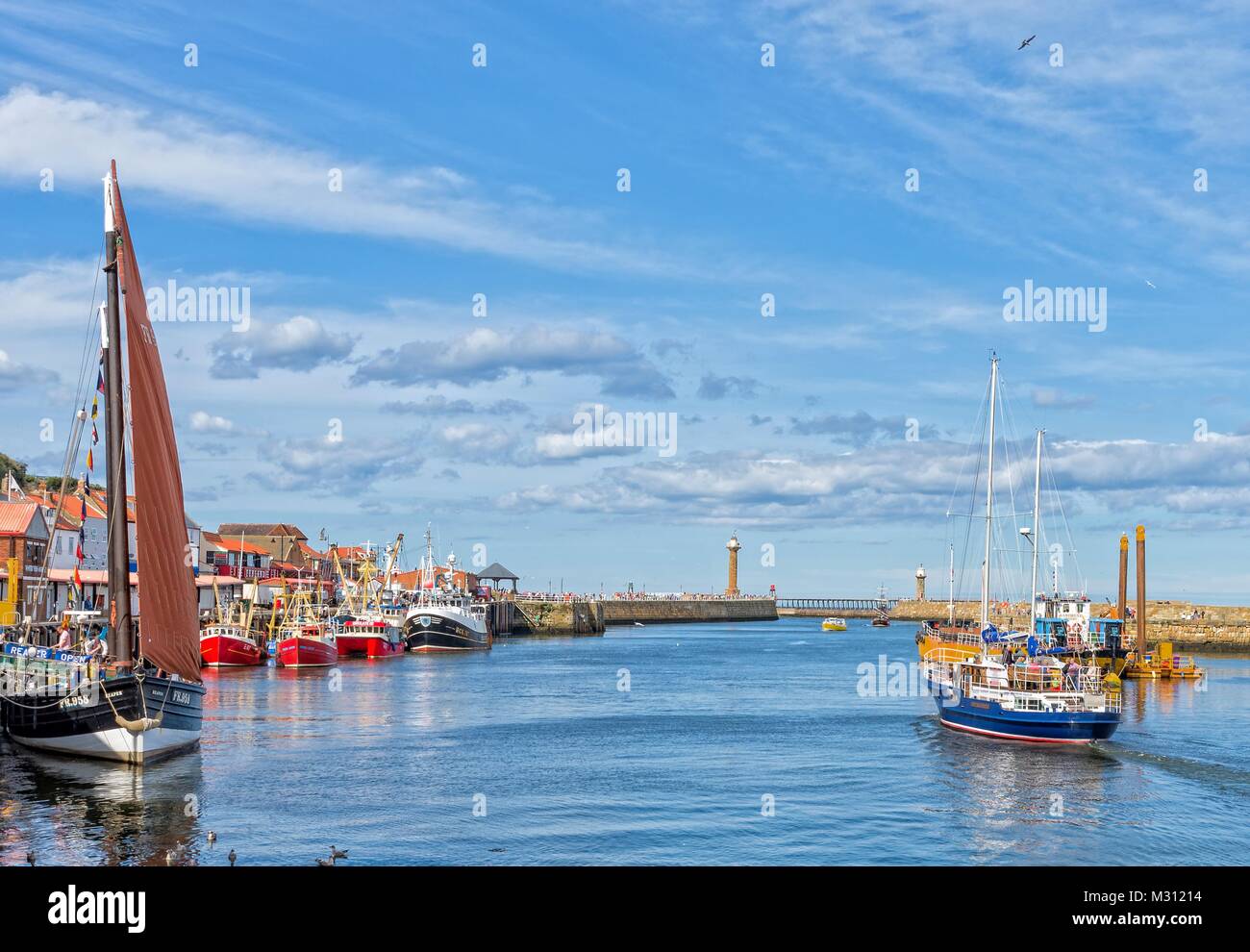 Whitby: Harbour with sailing ships and fishing fleet Stock Photo - Alamy