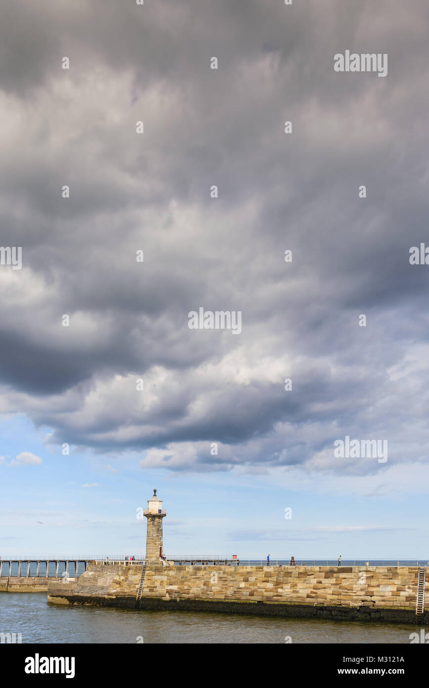 Whitby lighthouse storm hi-res stock photography and images - Alamy
