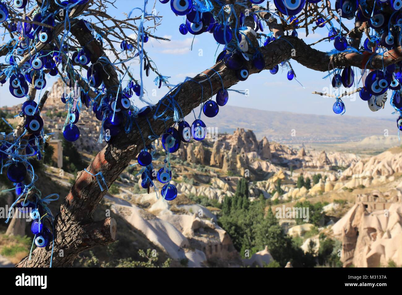 Turkish eyes hanging from a tree in Cappadocia Stock Photo - Alamy