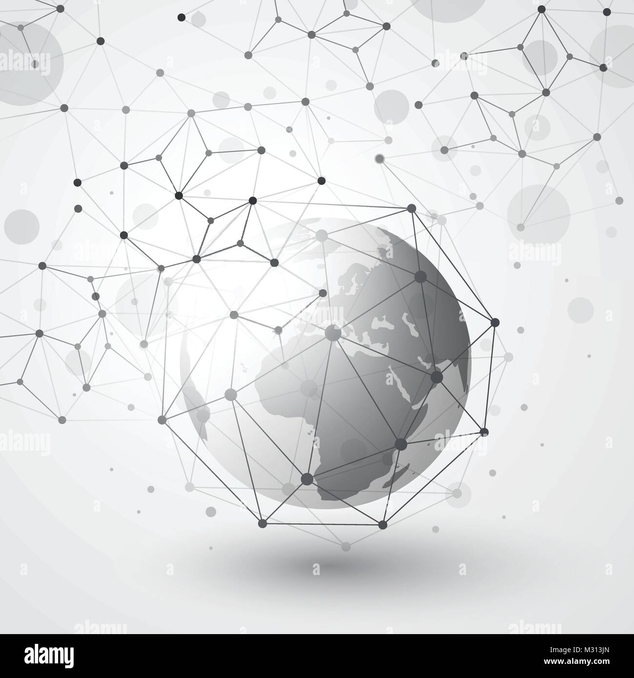 Black and White Modern Minimal Style Cloud Computing, Networks Structure, Telecommunications ...