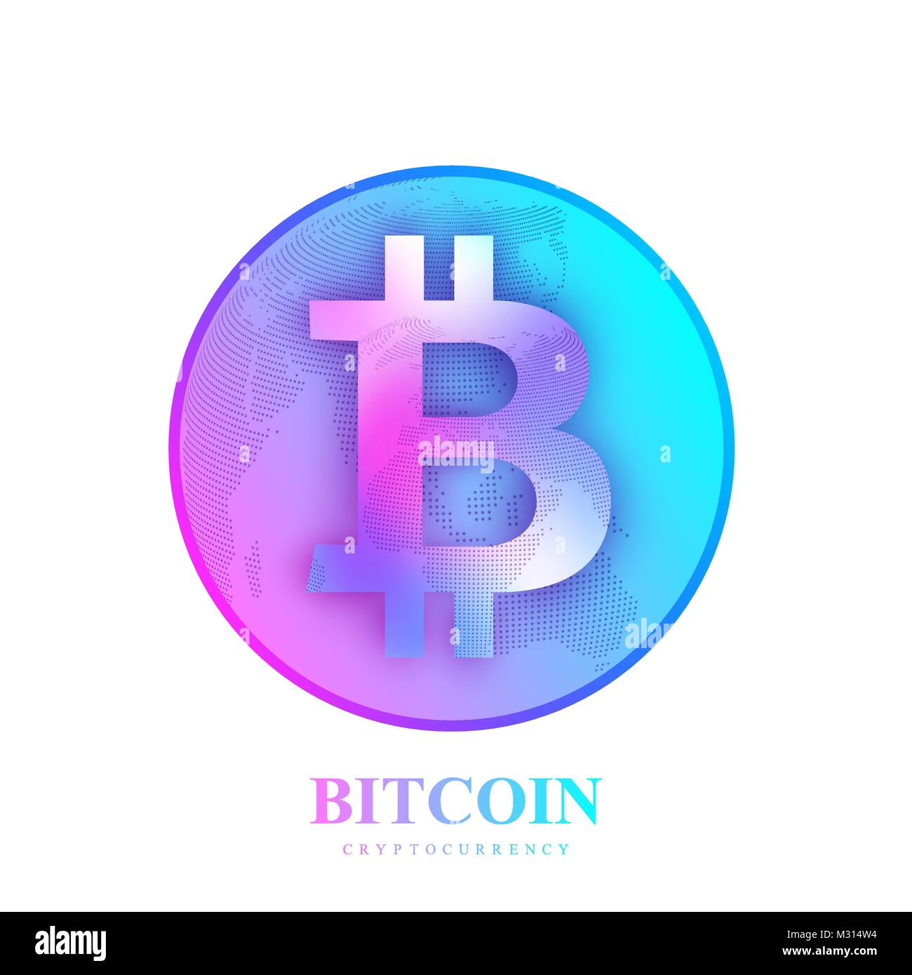 Bitcoin. Physical bit coin. Bitcoin digital currency coin damage world ...