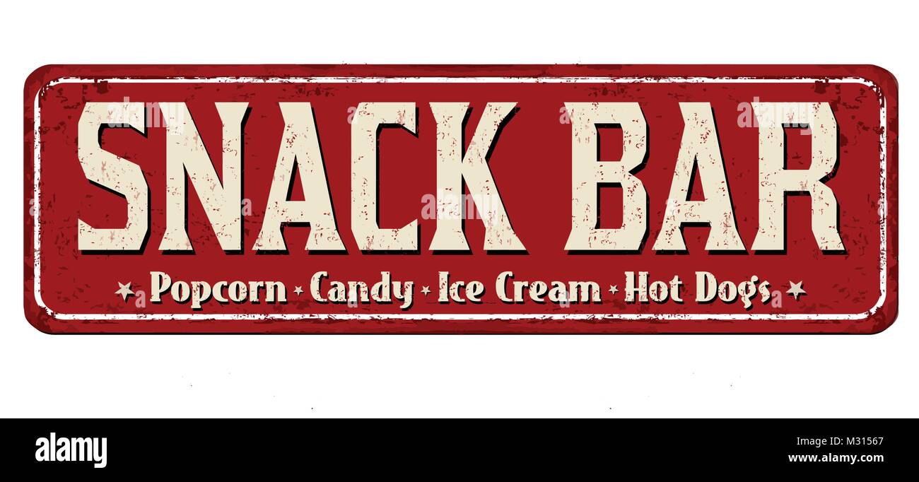Snack Bar vintage rusty metal sign on a white background, vector ...