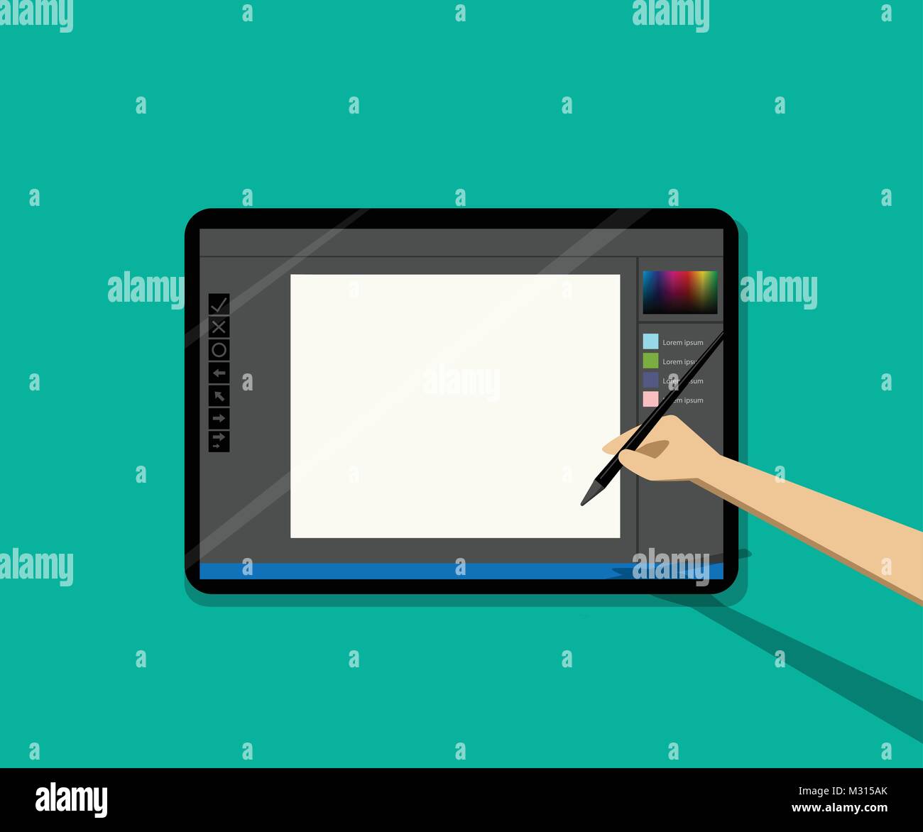 Boy drawing sketch pad Stock Vector Images - Alamy