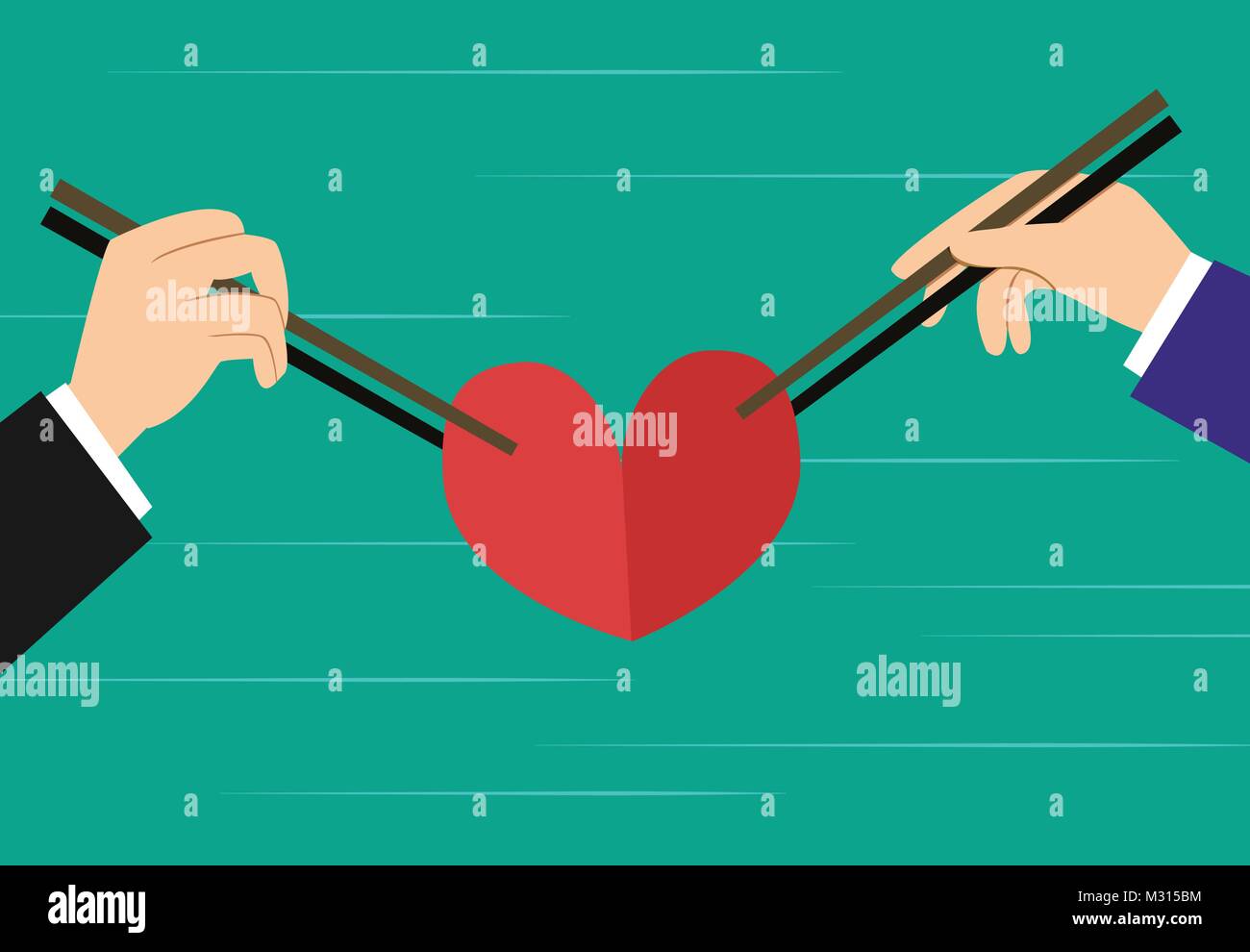 Love triangle, Love competition between two man, vector Stock Vector ...