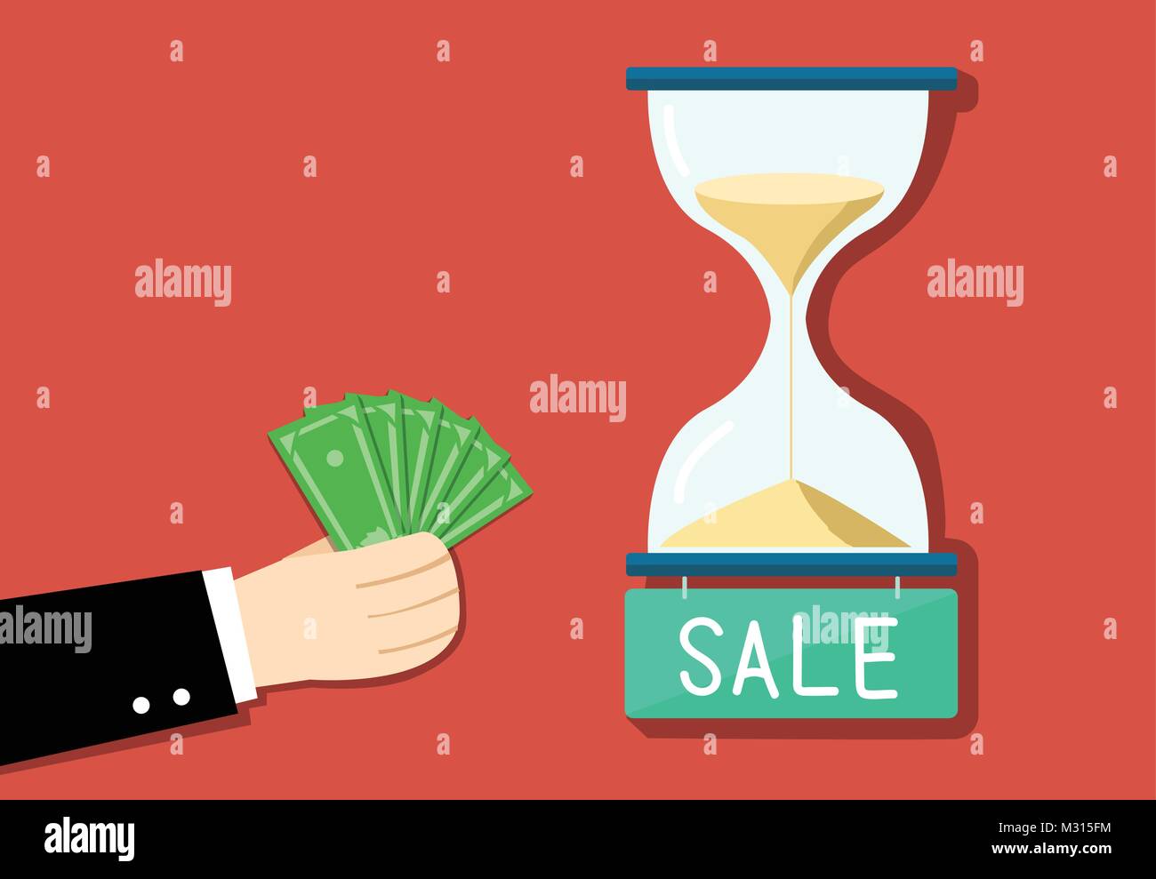 Time money concept sand Stock Vector Images - Alamy