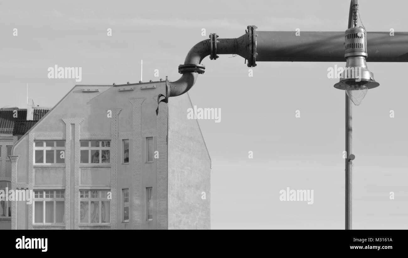 residential building gets a new pipeline Stock Photo - Alamy