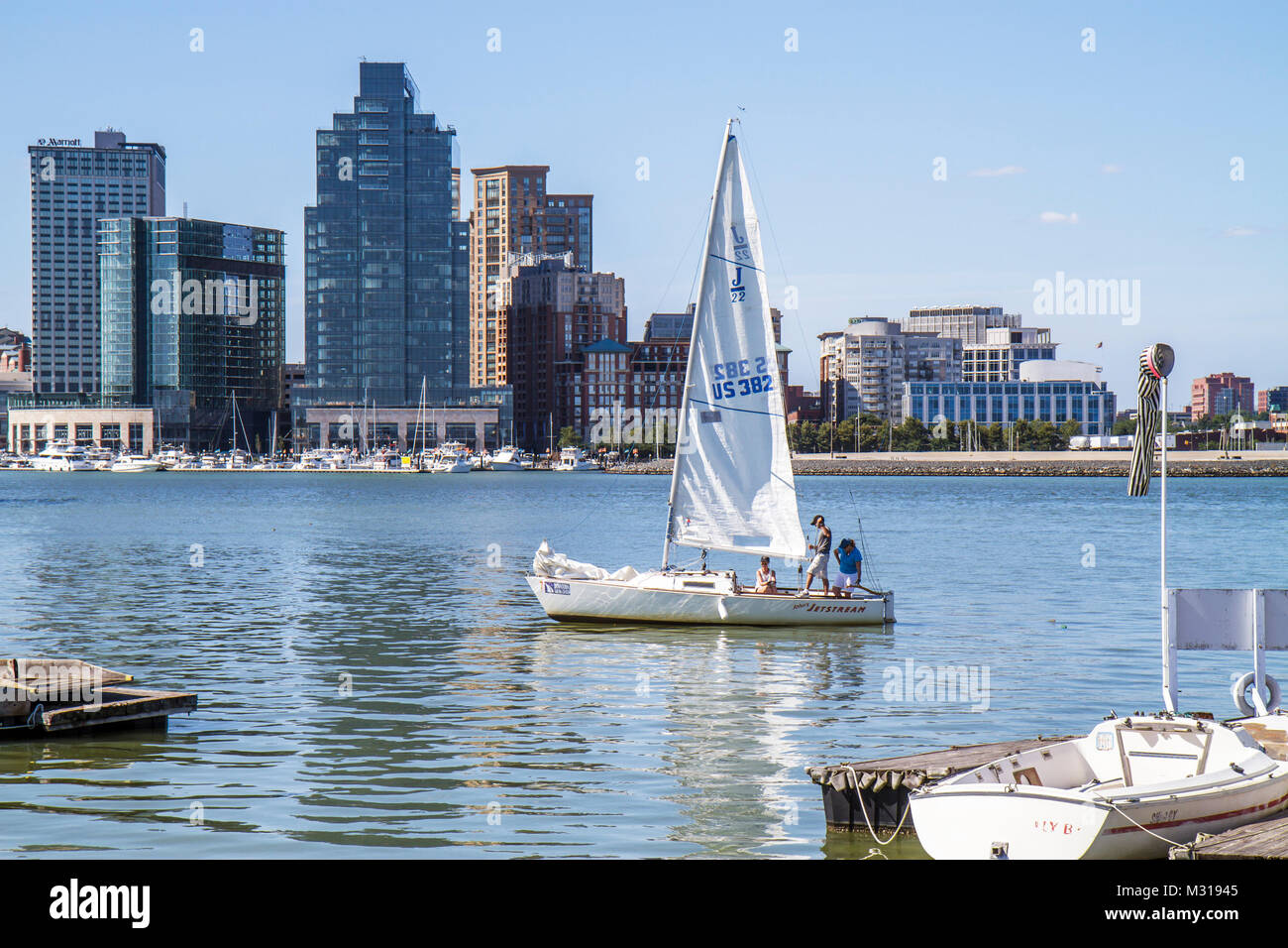 Baltimore Maryland,Patapsco River water,Inner Harbor,harbour,skyline ...