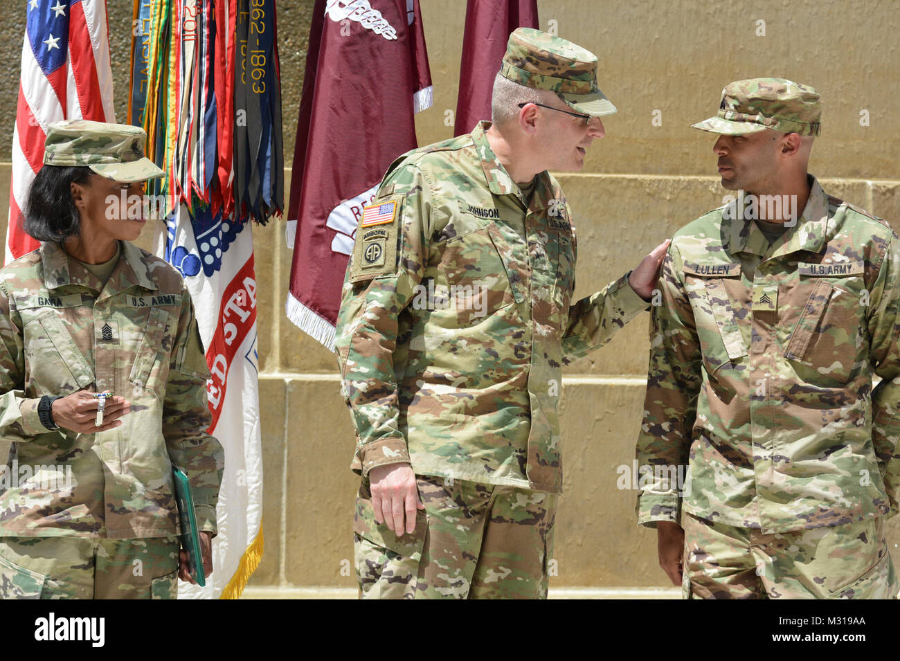 Flanked by Regional Health Command-Central Command Sgt. Maj. Tabitha ...