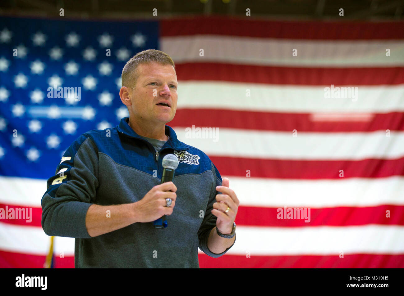 Col. Paul Gates, 434 Air Refueling Wing vice commander, speaks to his ...