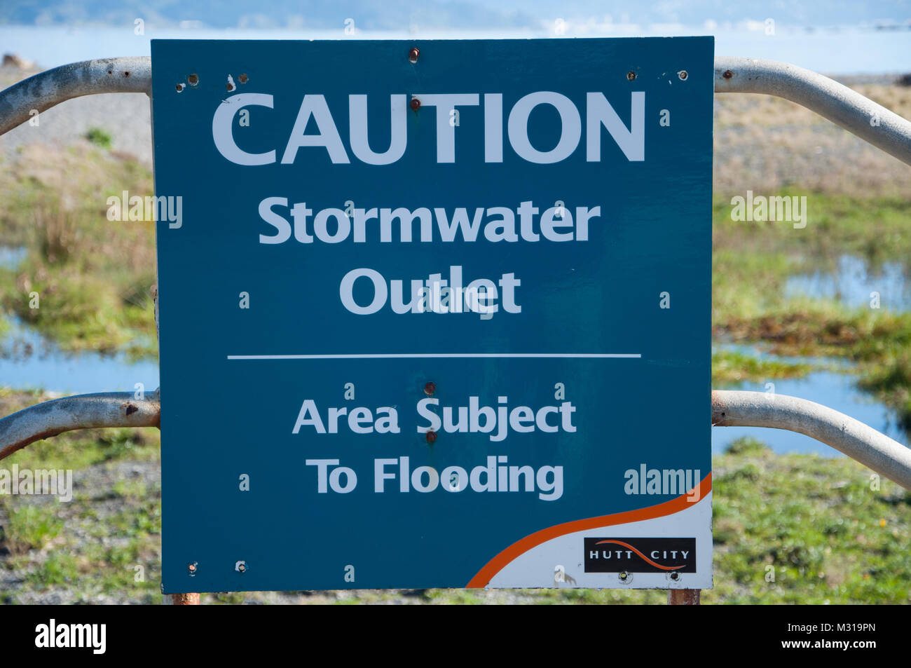 Caution Stormwater Outlet Stock Photo - Alamy