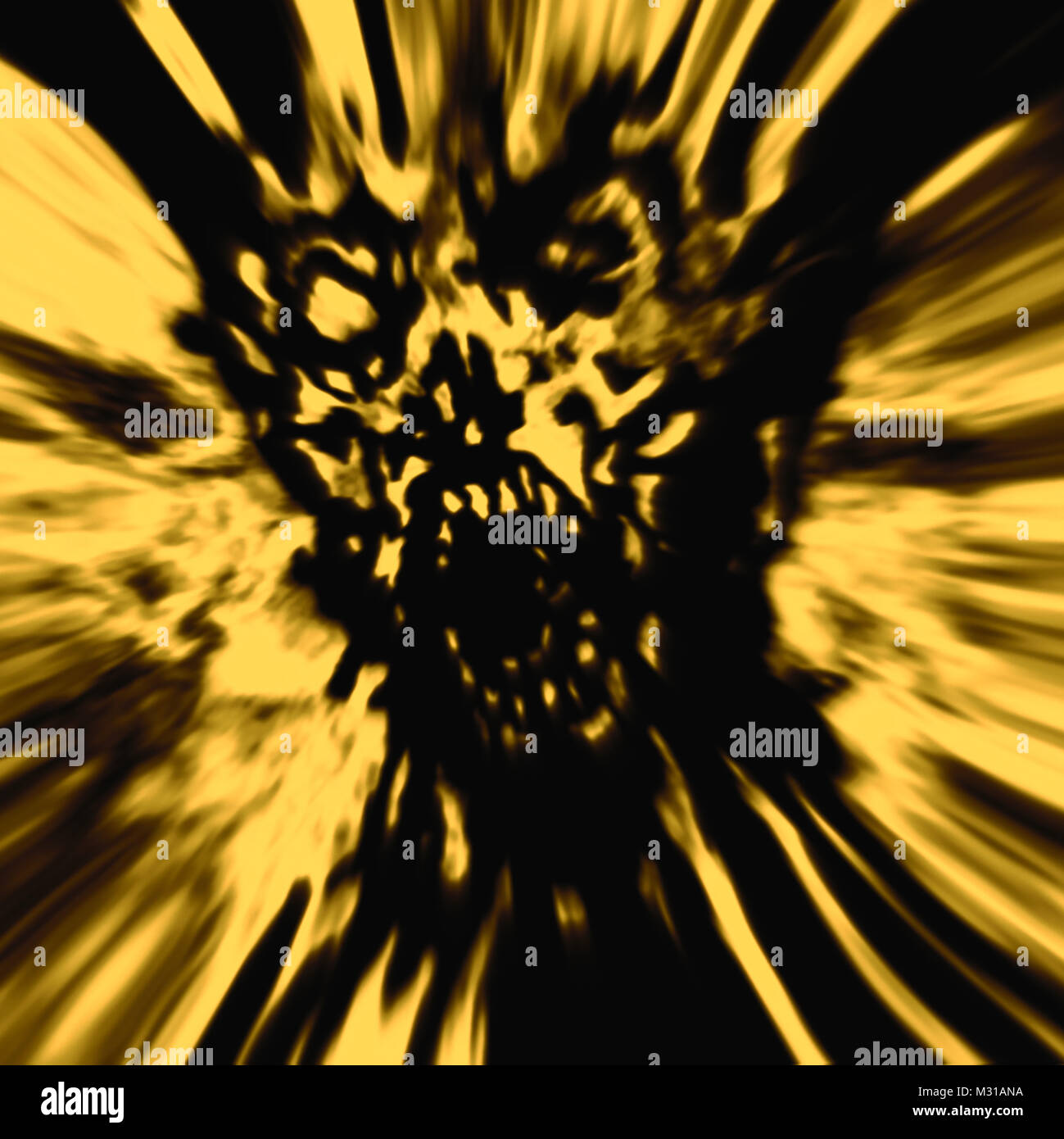 Cruel zombie head. Horror yellow illustration Stock Photo - Alamy