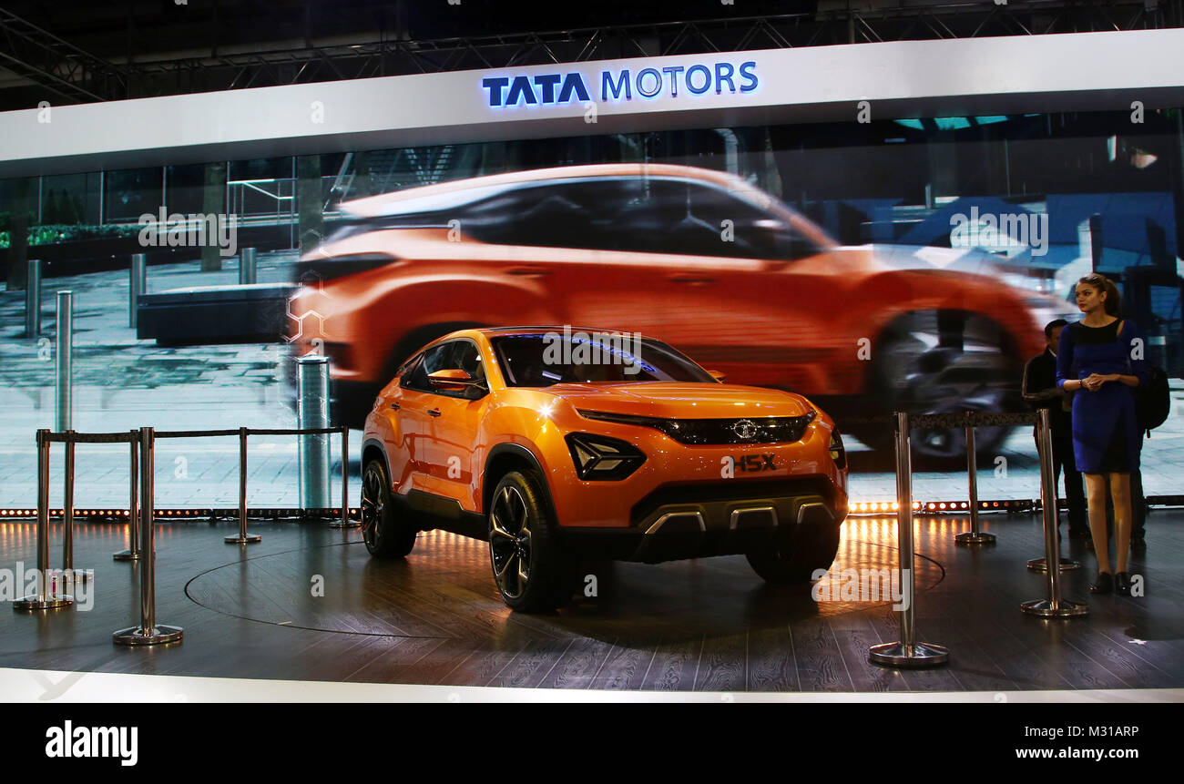 Noida, India. 08th Feb, 2018. A New TATA Car at the company's pavilion ...