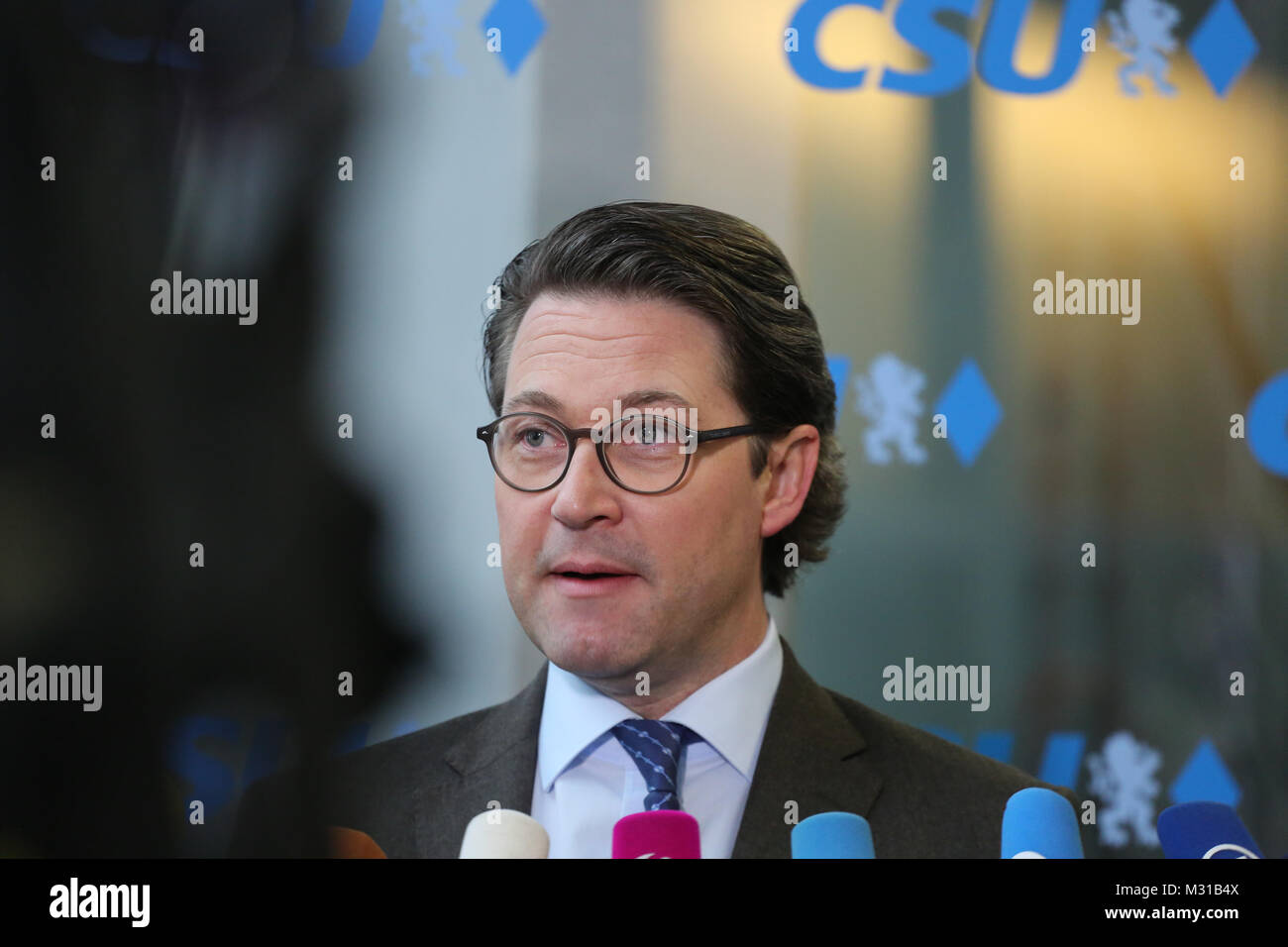 Munich, Germany. 08th Feb, 2018. Andreas Scheuer is seen in the picture ...