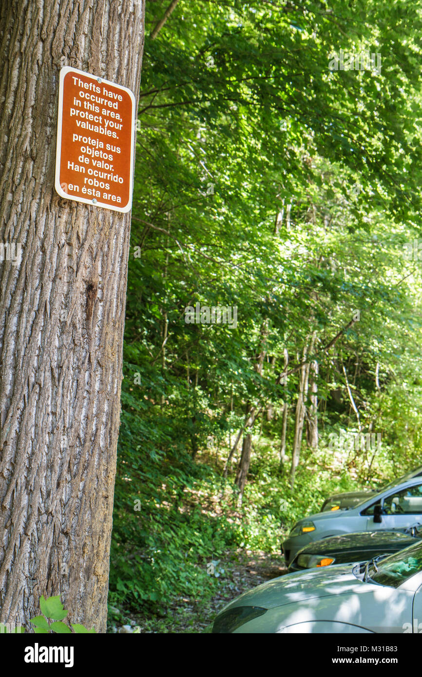 Maryland Harford County,Street,Rocks State Park,parking area,car,tree ...