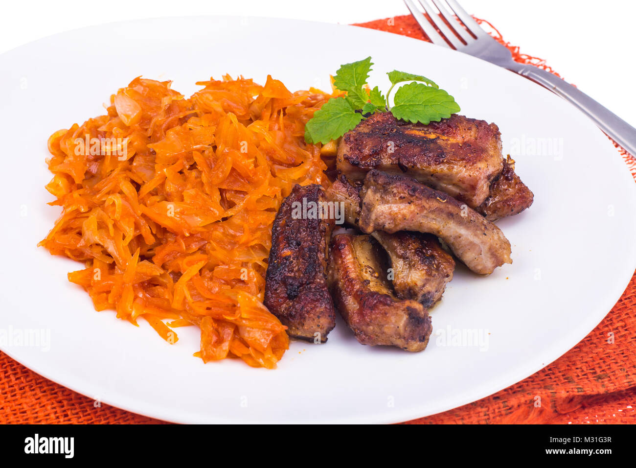 Stewed cabbage roasted meat hi-res stock photography and images - Alamy