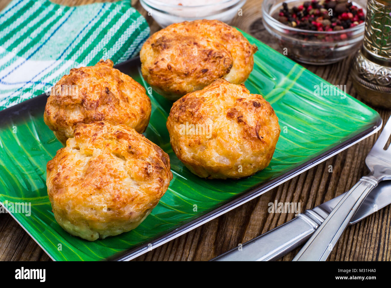 Meat chicken balls, baked in the oven Stock Photo - Alamy