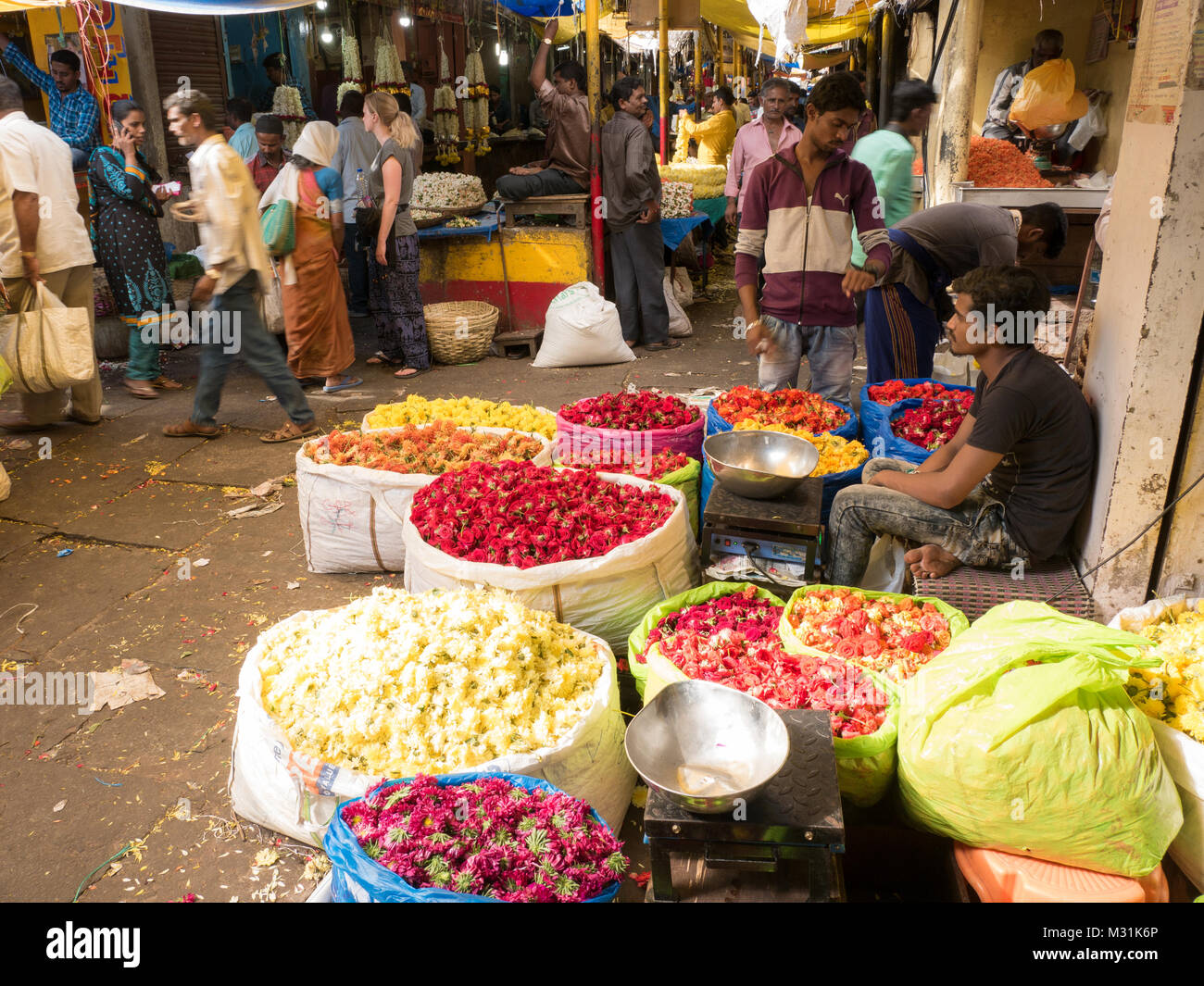 MYSORE, INDIA - January 09, 2108 : Locals and tourist walk in the ...