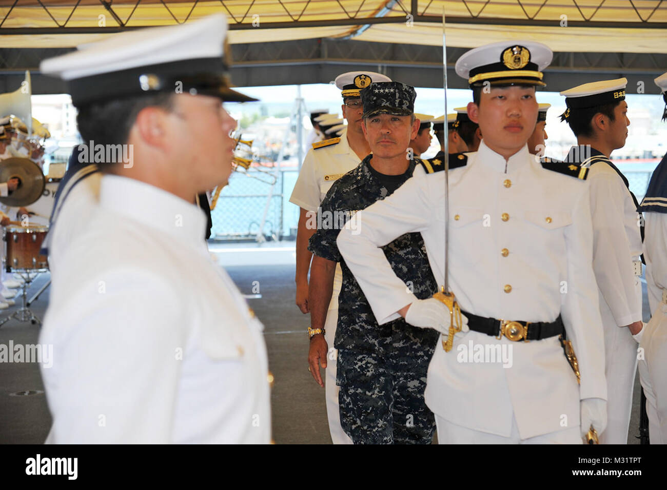 Performs a ceremonial inspection of JS Kashima by #PACOM Stock Photo ...