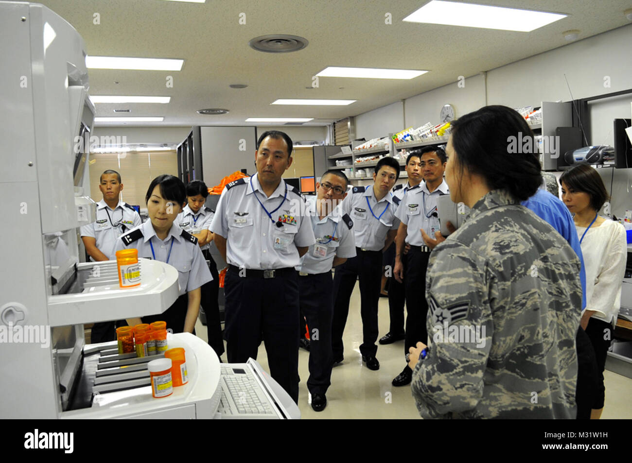 Japan Air Self Defense Force medical staff during a visit to the 18th ...