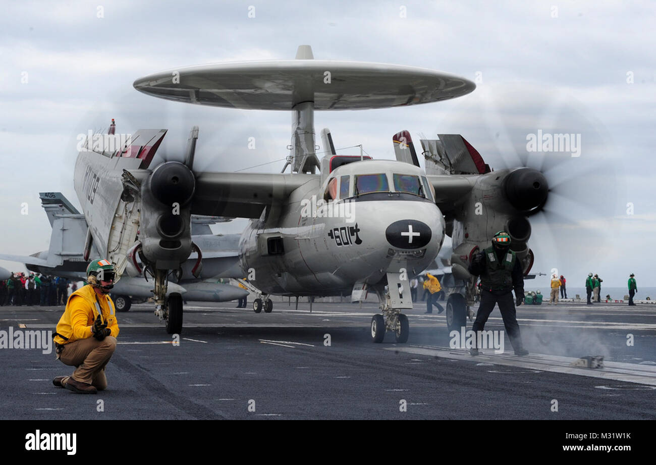 An E-2C Hawkeye prepares to launch by #PACOM Stock Photo - Alamy