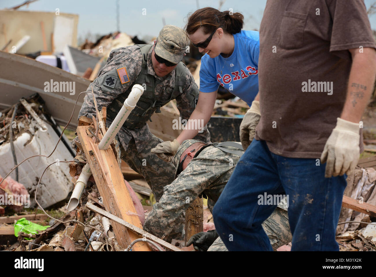 Oklahoma Army National Guardsmen, Spc Eric Walker and Staff Sgt. Larry ...
