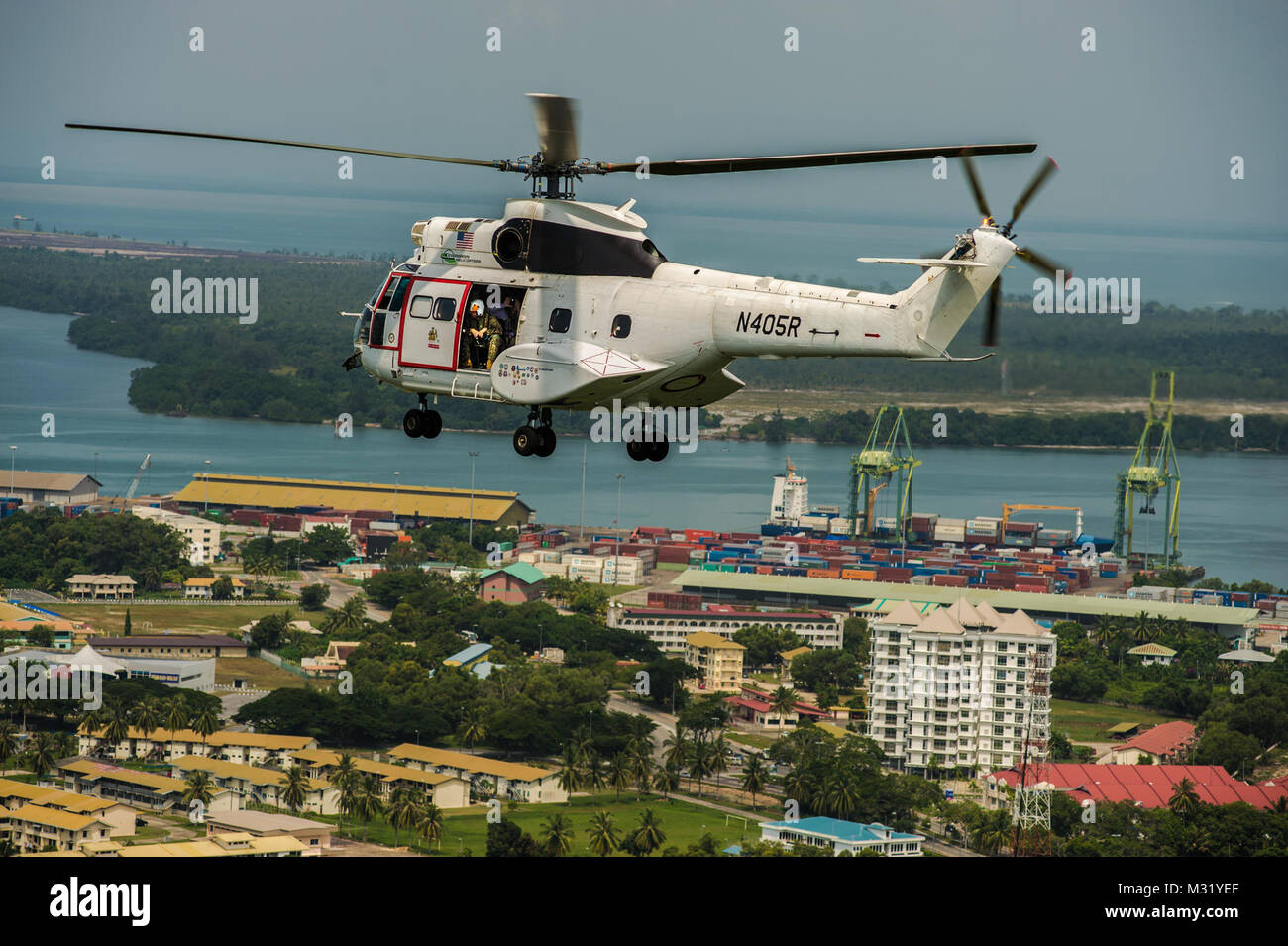 130617-N-KL795-640 An SA330J Puma helicopter attached to the USNS ...