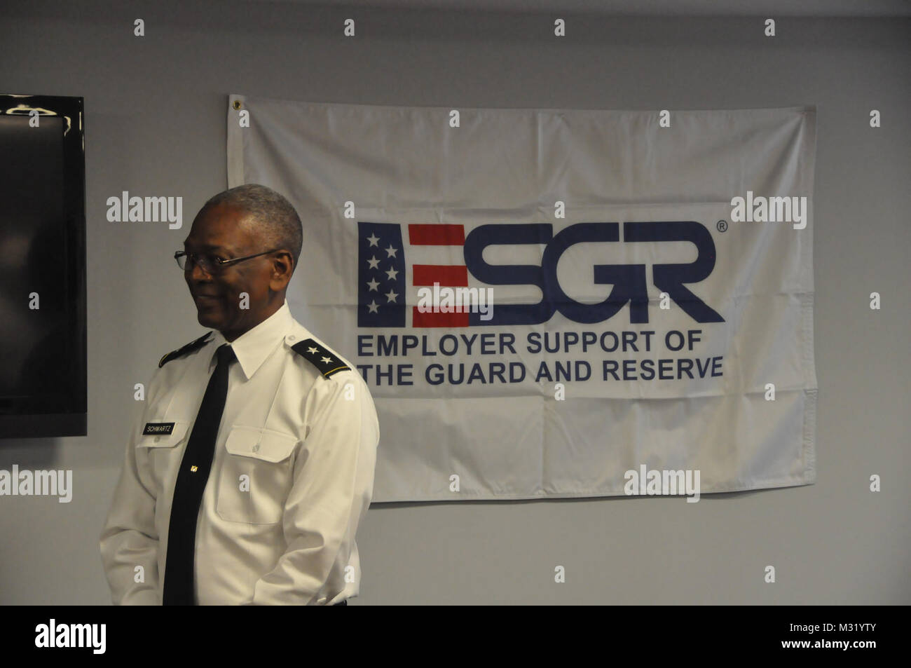Major General Errorl R. Schwartz, Commanding General, DCNG at the ESGR ...