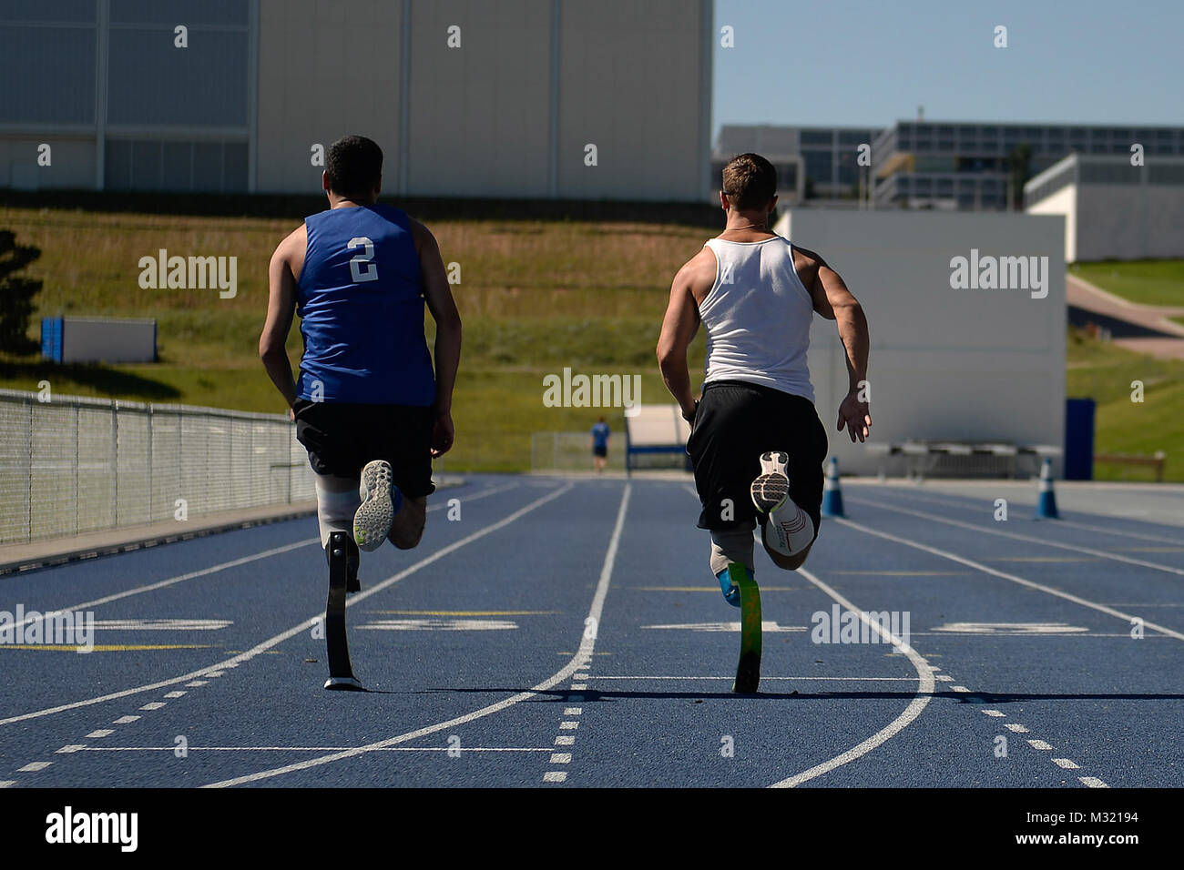Scott Palomino(left) and Gideon Connelly conduct sprit drills Aug. 3 ...