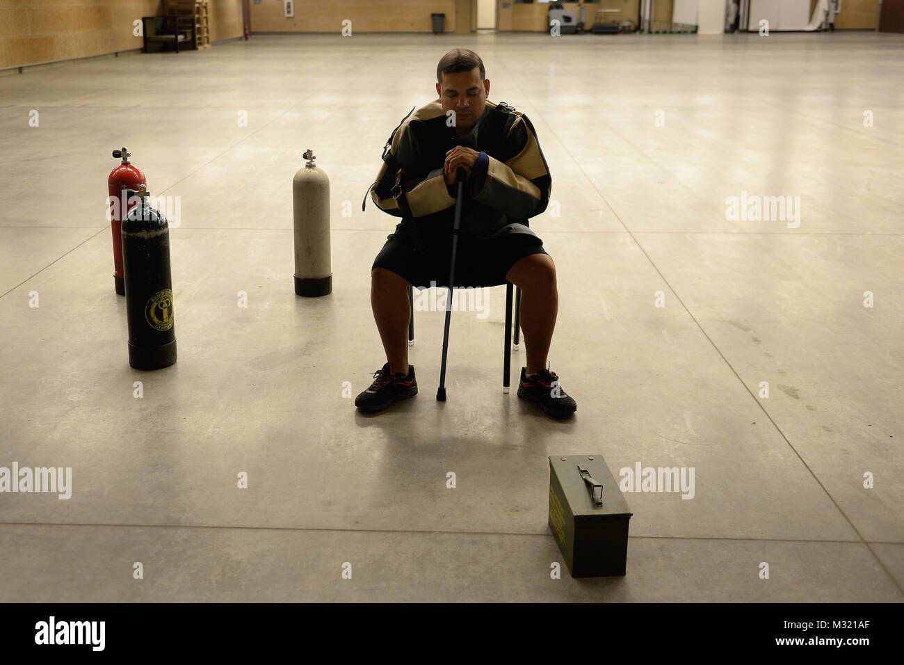 Axel Gaud-Torress, Wounded Warrior athlete, takes a moment to himself ...