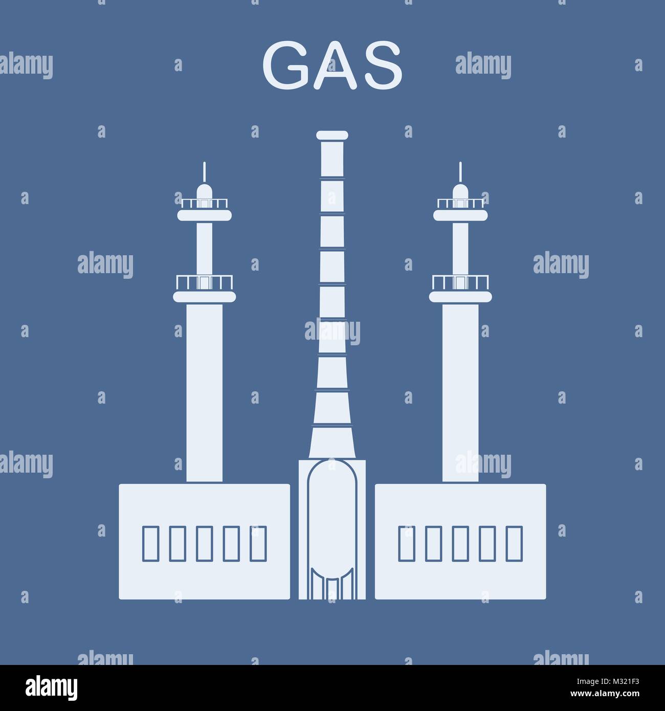 Gas processing plant. Industrial theme. Design for announcement ...