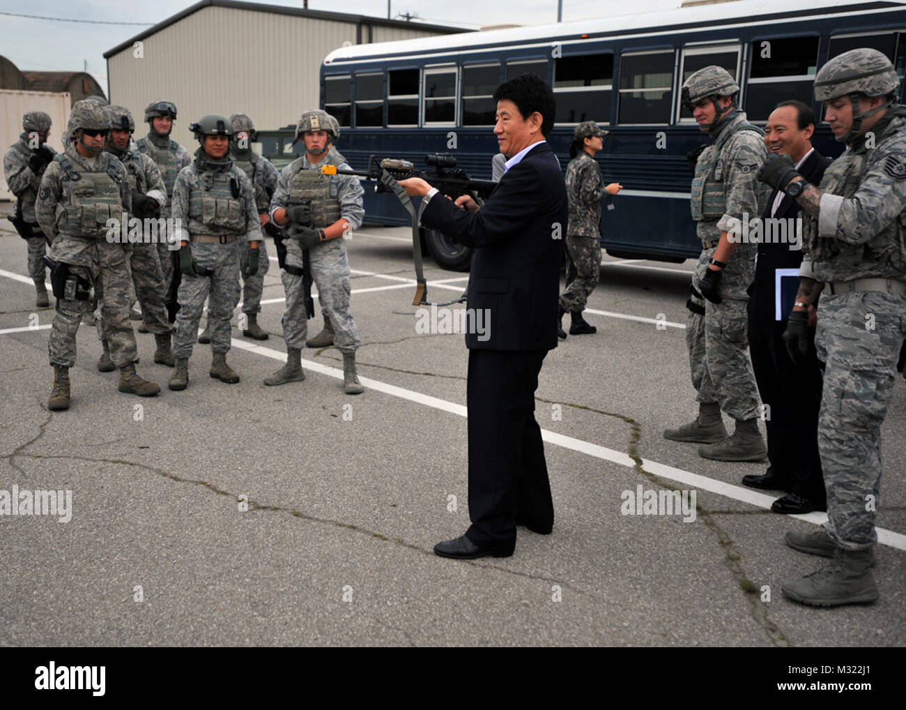 Korean National Police tour of the 51st Security Forces Squadron by # ...