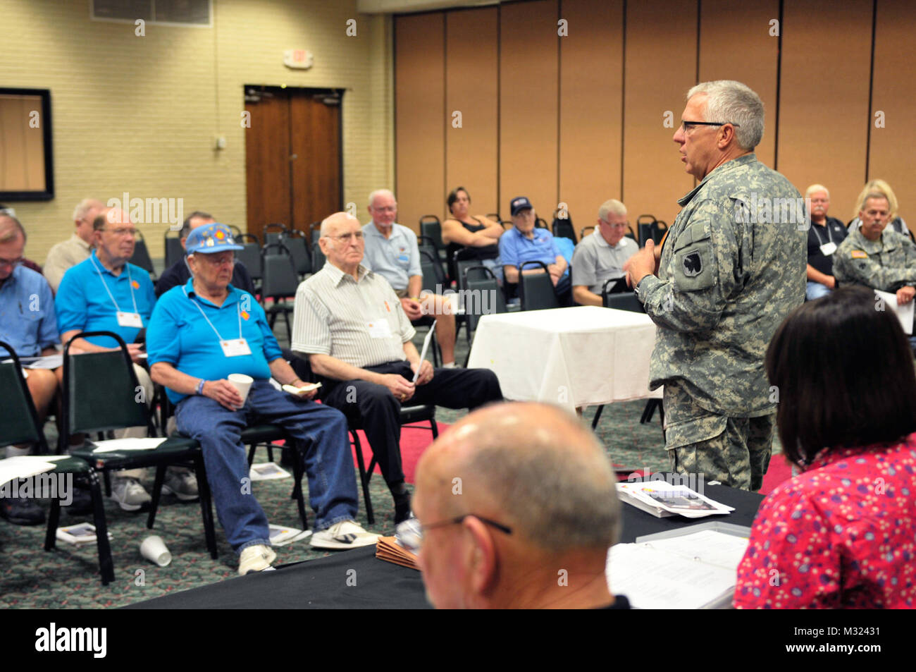 Maj. Gen. Myles Deering, Oklahoma adjutant general, addresses the crowd ...