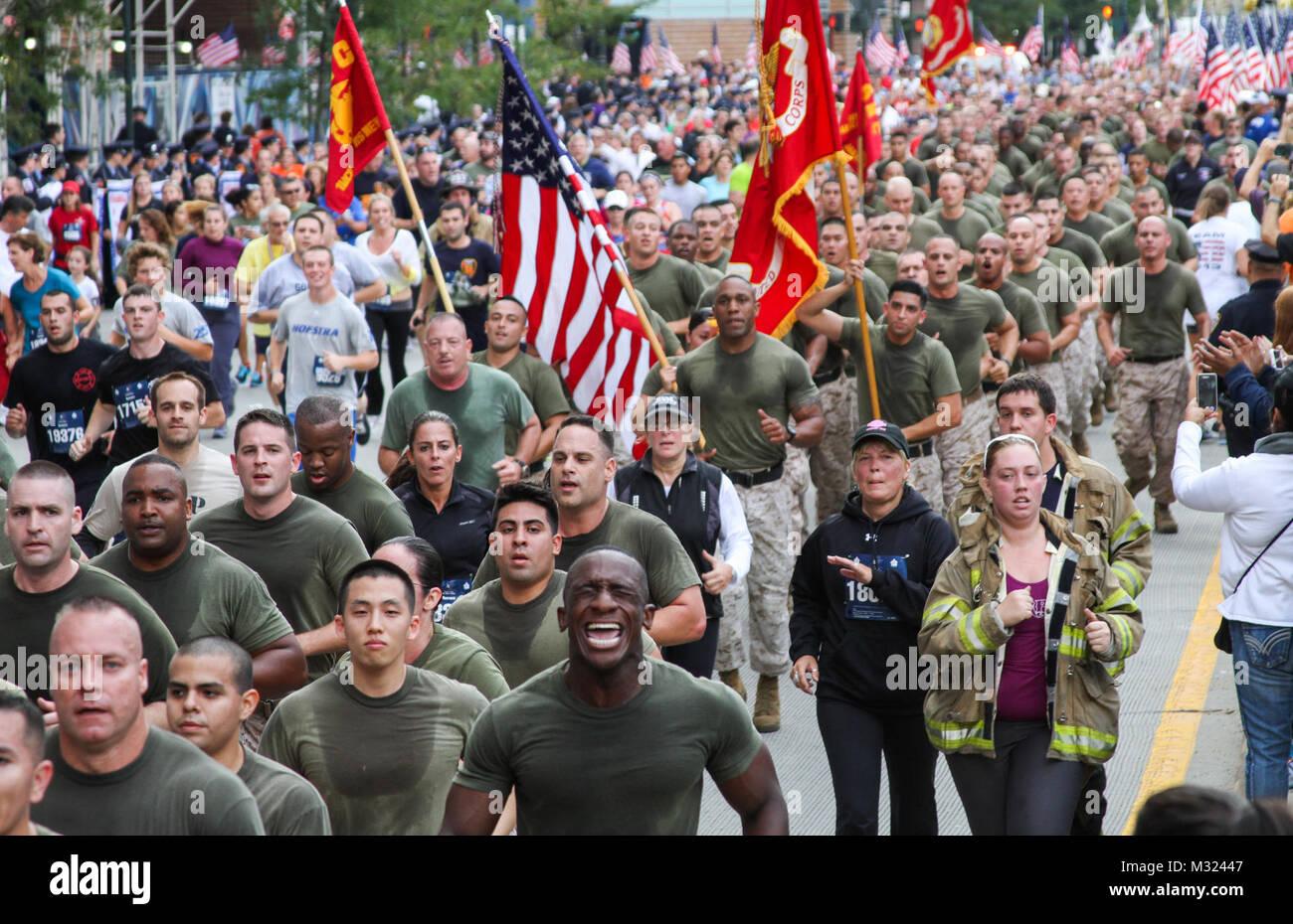 Marines from the 1st Marine Corps District, Recruiting Station New York ...