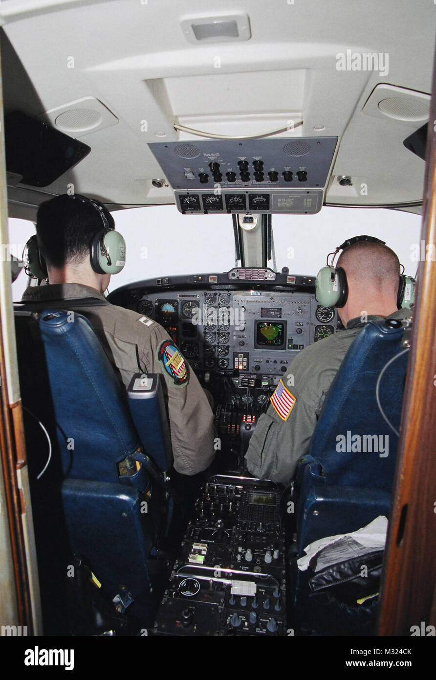 Lt. John Alcorn and Marine Major Jack "Sparky" Landreth pilot the c12b ...