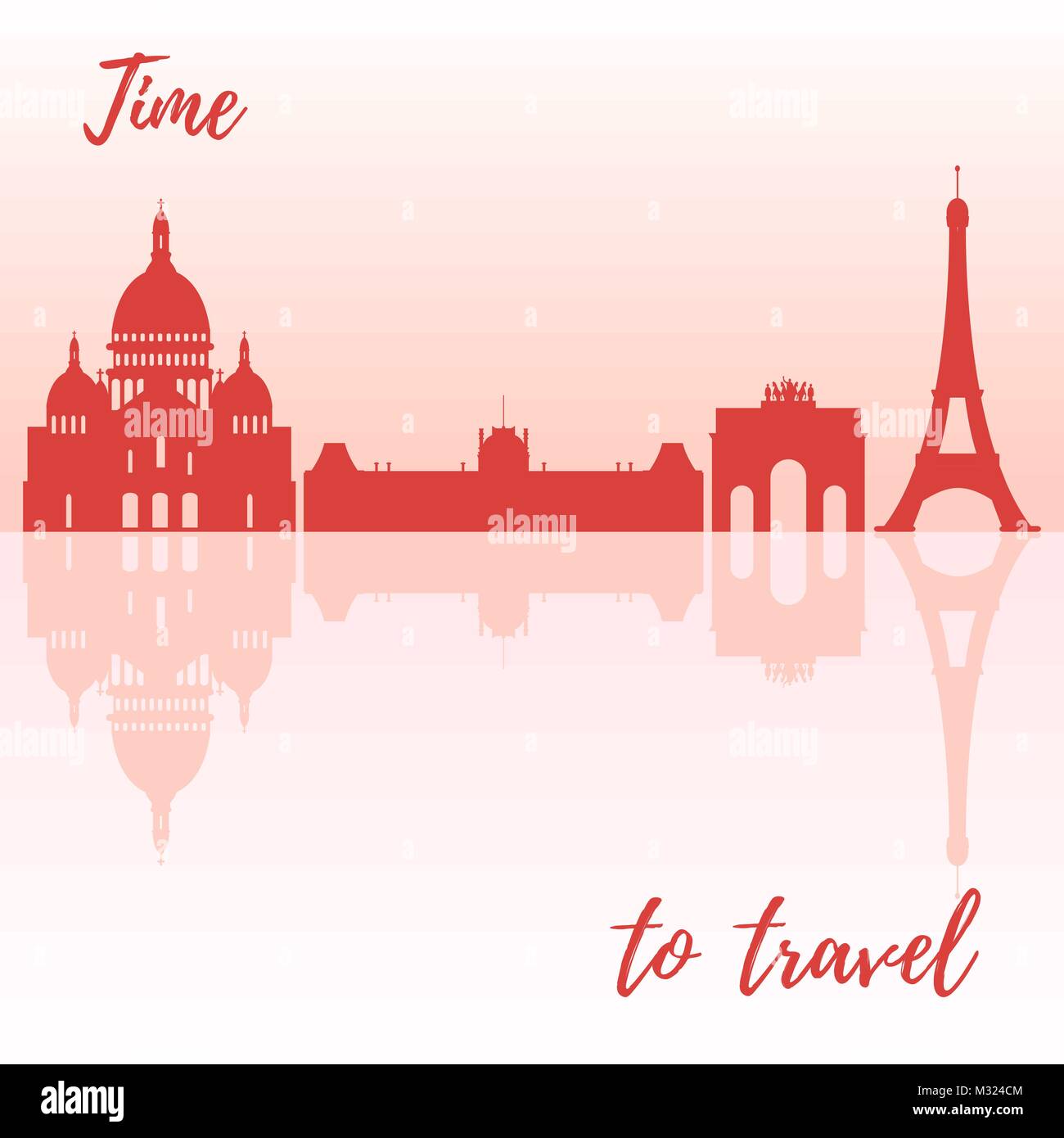 Famous buildings of Paris. Symbols and landmarks. Design for banner ...