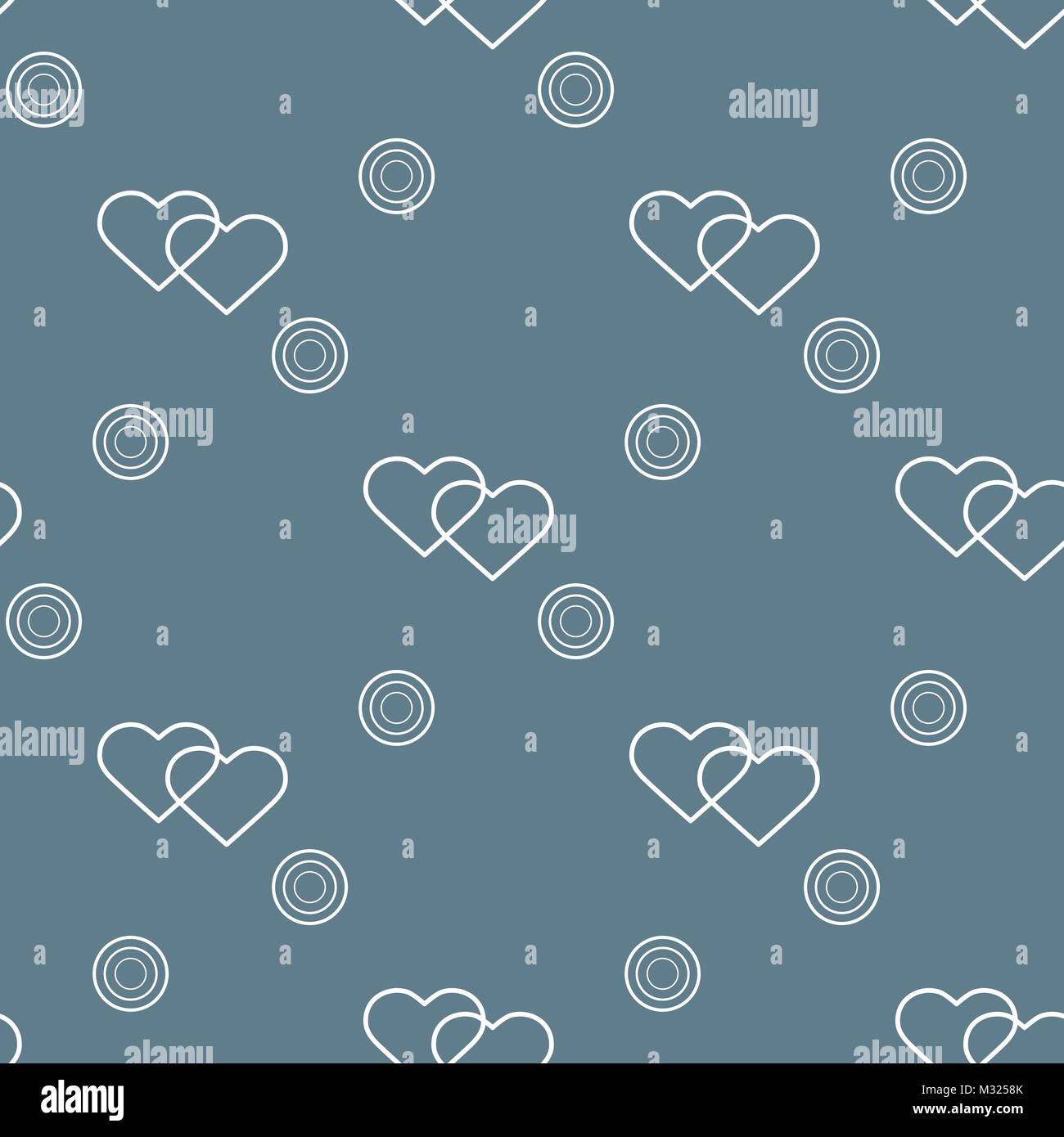 Seamless pattern with hearts and circles. Love theme. Design for banner ...