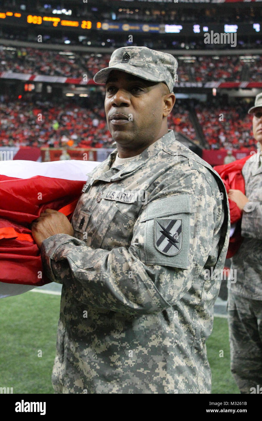 GAARNG Soldiers carry U.S. flag by Georgia National Guard Stock Photo ...