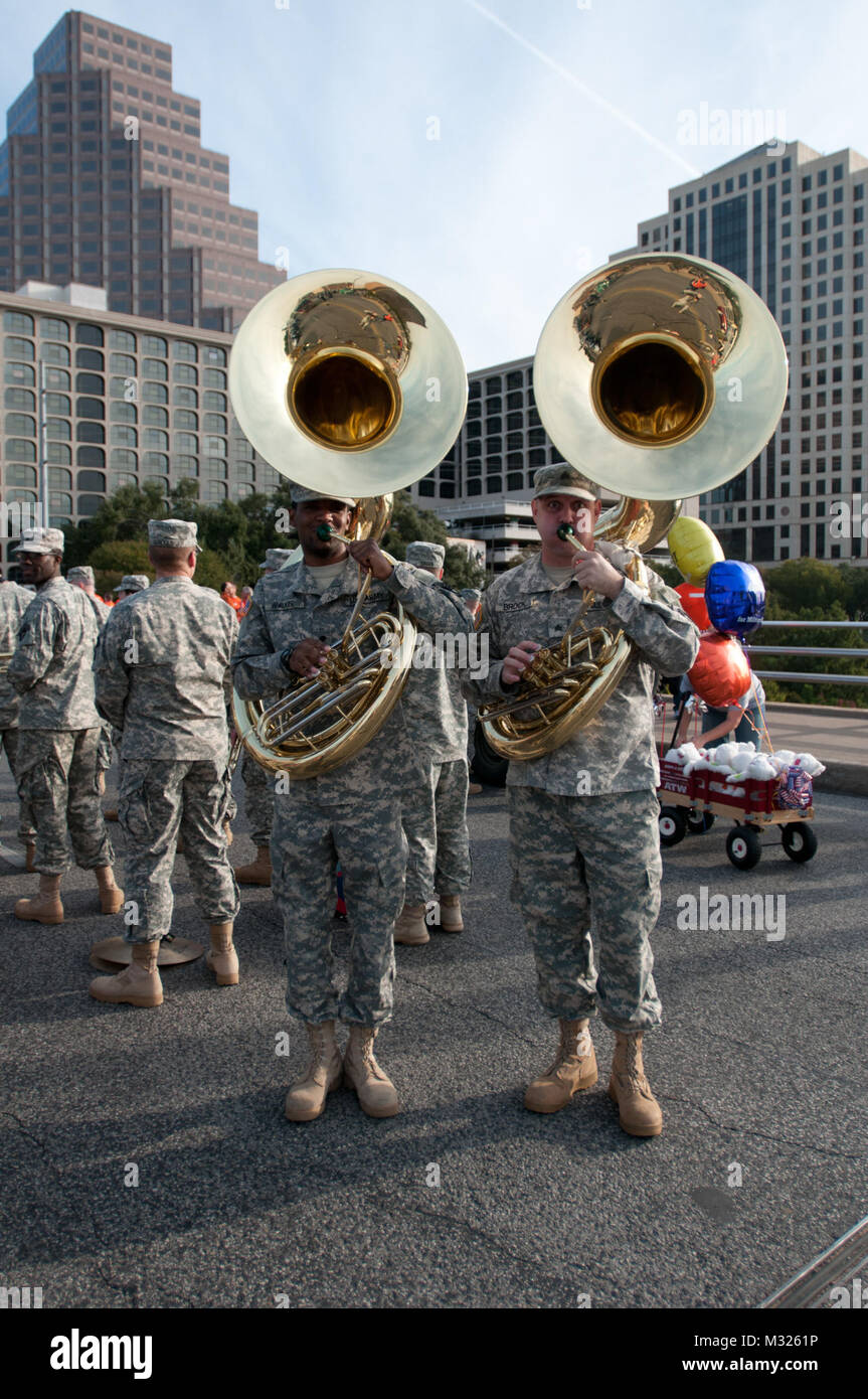 Spc. Frederich Walker and Sgt. Gary Brock, 36th Infantry Division Band ...