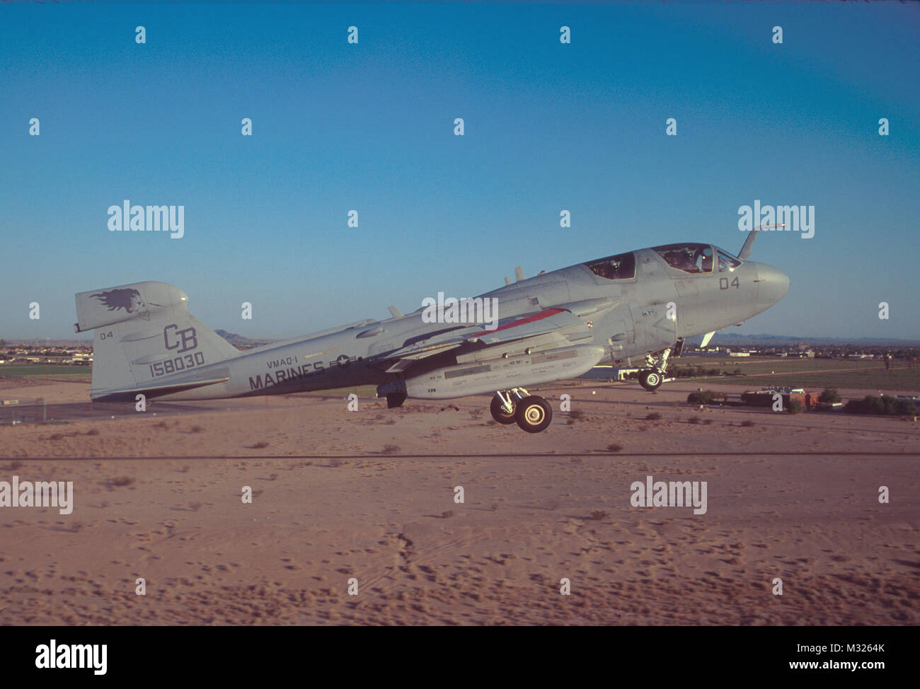 An EA-6B from VMAQ-1 lifts off from YUMA MCAS, Arizona 8-20-96 by Ted ...