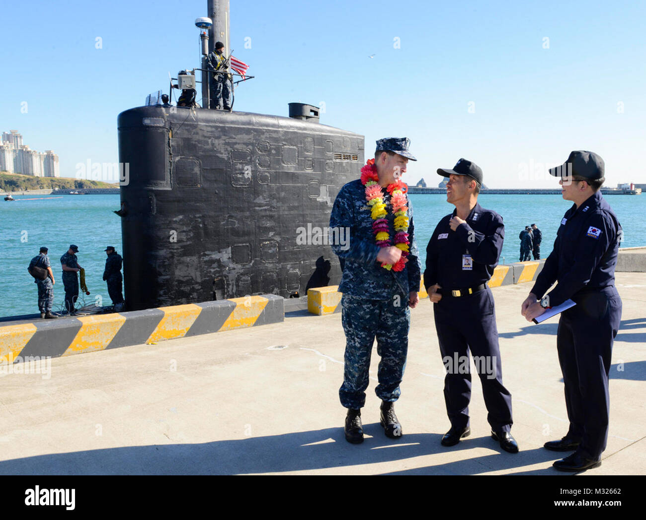 submarine USS Tucson is greeted by Republic of Korea Navy by #PACOM ...