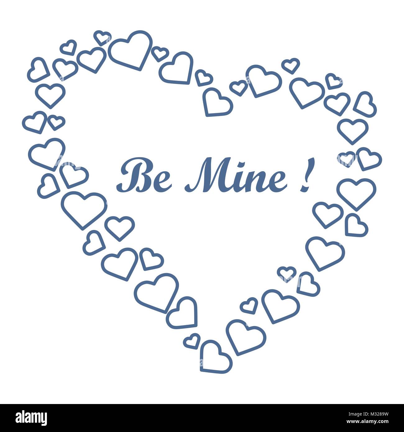 Cute vector illustration: heart composed of many hearts and the words ...