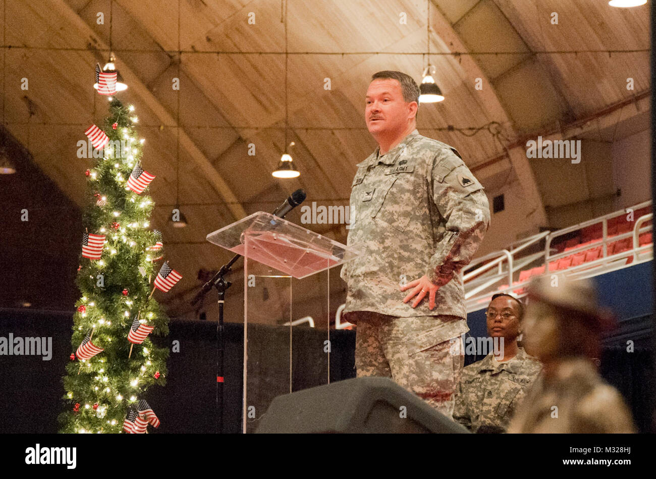 COL Brian Tate, Commander, 74th Troop Command, at the Freedom Salute ...