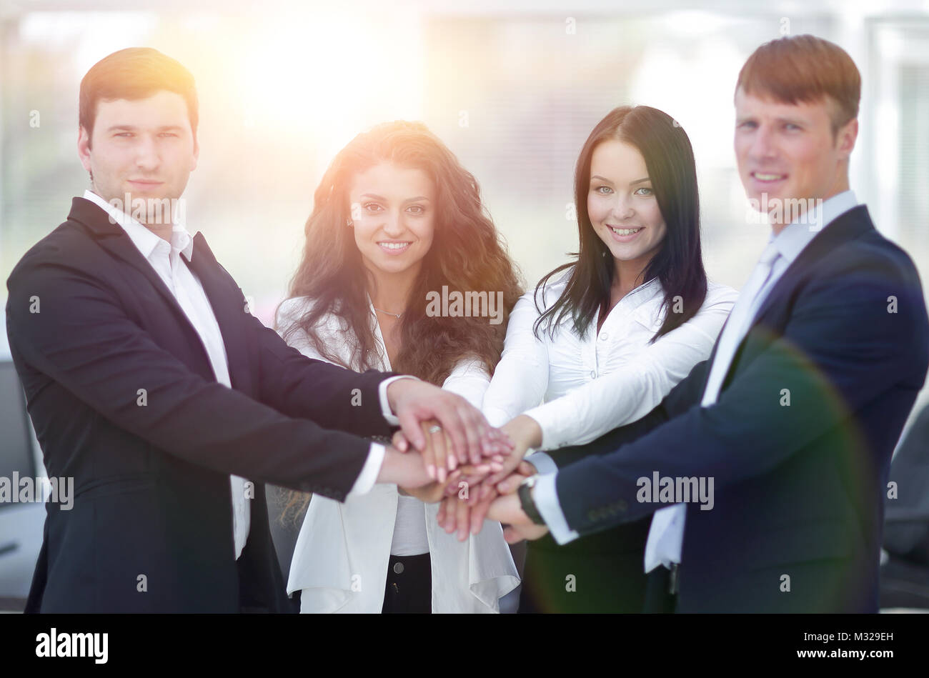 business team to cooperate in the work in the enterprise Stock Photo ...