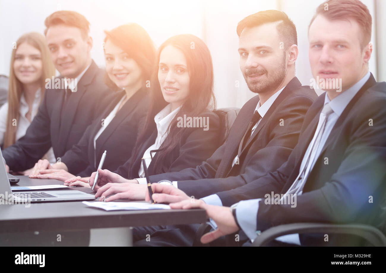 business team sitting at Desk in the conference room Stock Photo - Alamy